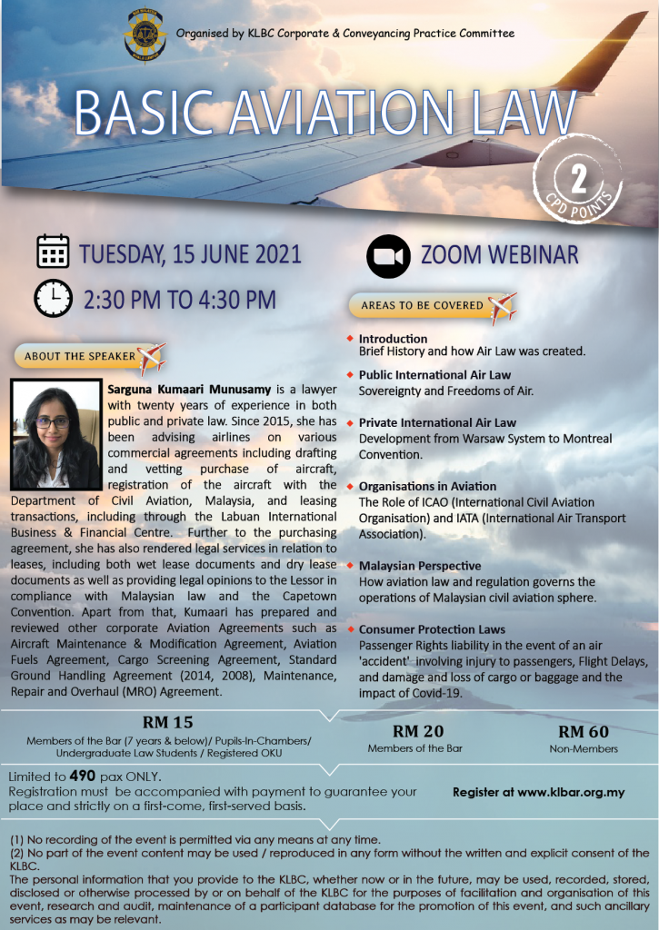 Basic Aviation Law On 15 June 2021 - KL BAR