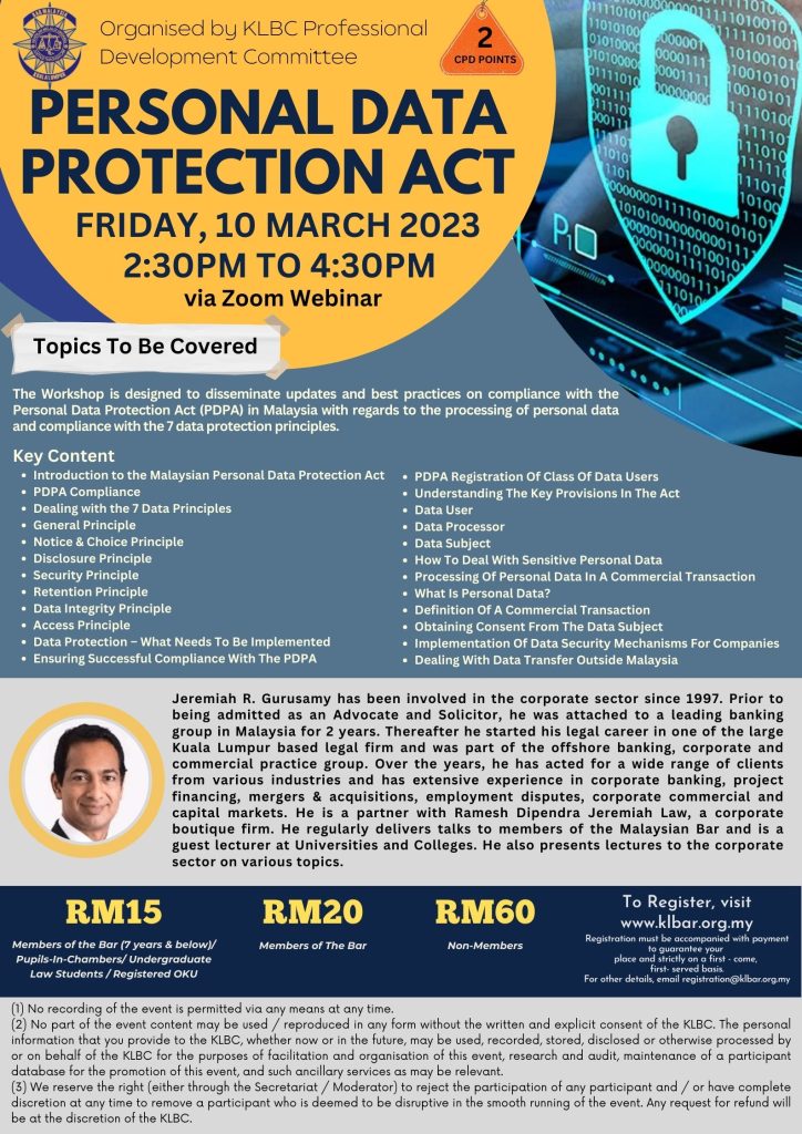 Personal Data Protection Act On 10 March 2023 - KL BAR