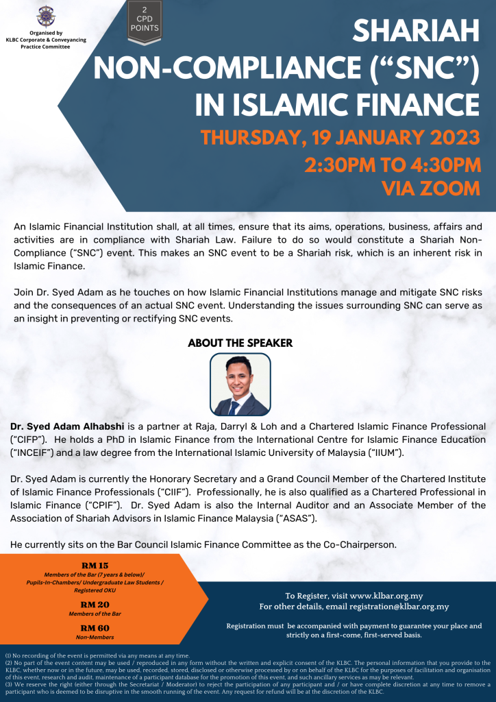Shariah Non-Compliance (“SNC”) In Islamic Finance On 19 January 2023 ...