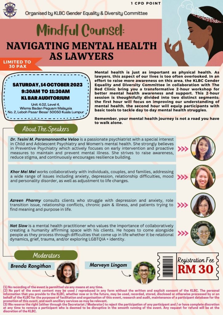 Mindful Counsel: Navigating Mental Health As Lawyers On 14 October 2023 ...
