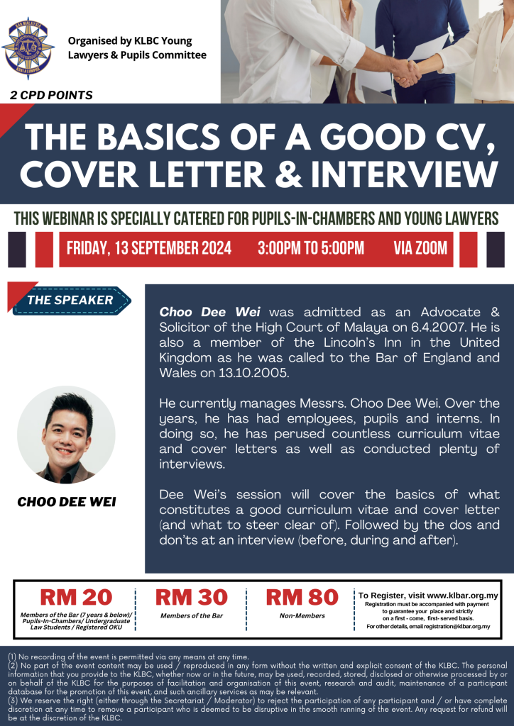 The Basics Of A Good CV, Cover Letter & Interview On 13 September 2024 ...