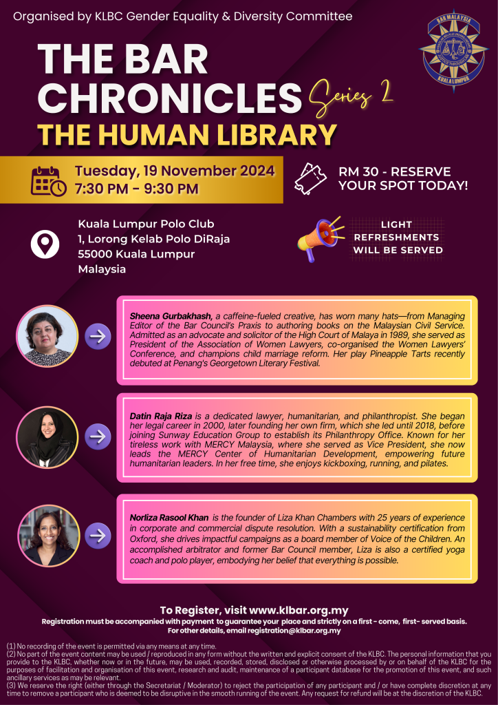 The Bar Chronicles Series 2 - The Human Library On 19 November 2024 ...