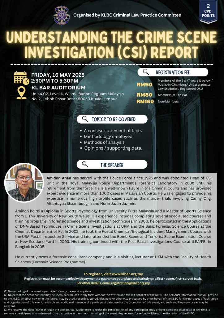 Understanding The Crime Scene Investigation (CSI) Report On 16 May 2025 - KL BAR